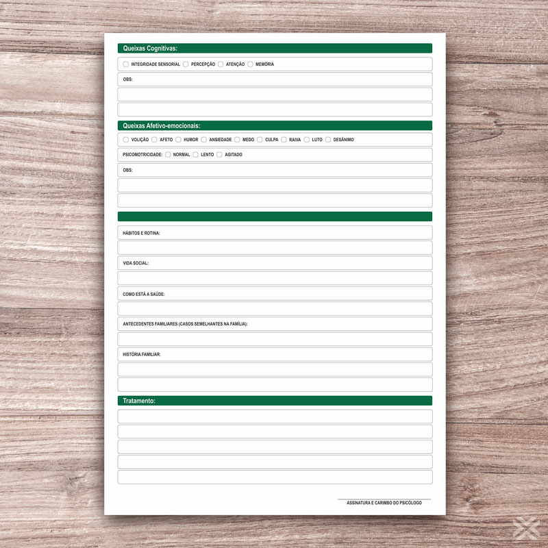 Ficha Anamnese Psicólogo 2709 - MultixPrint