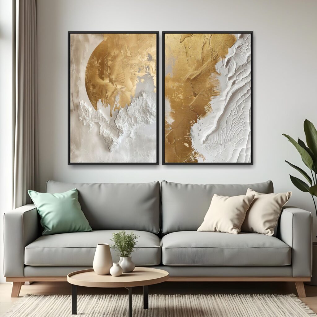 Quadro Golden Textures kit 2 telas - MultixPrint