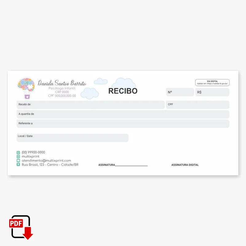 Recibo Psicólogo Digital - MultixPrint